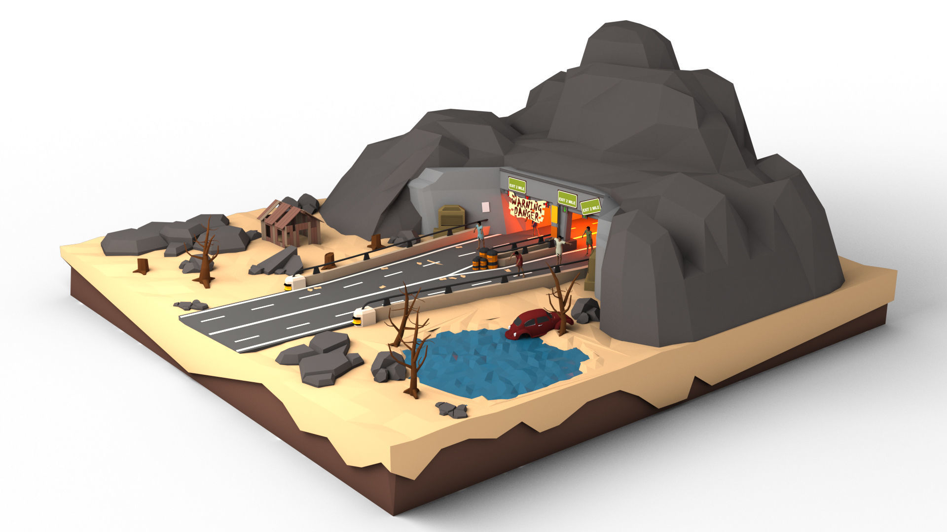 3D model Polygon Zombie Combo Pack VR / AR / low-poly | CGTrader