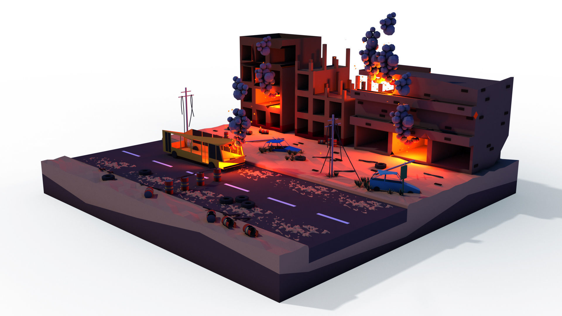 3D model Polygon Zombie Combo Pack VR / AR / low-poly | CGTrader