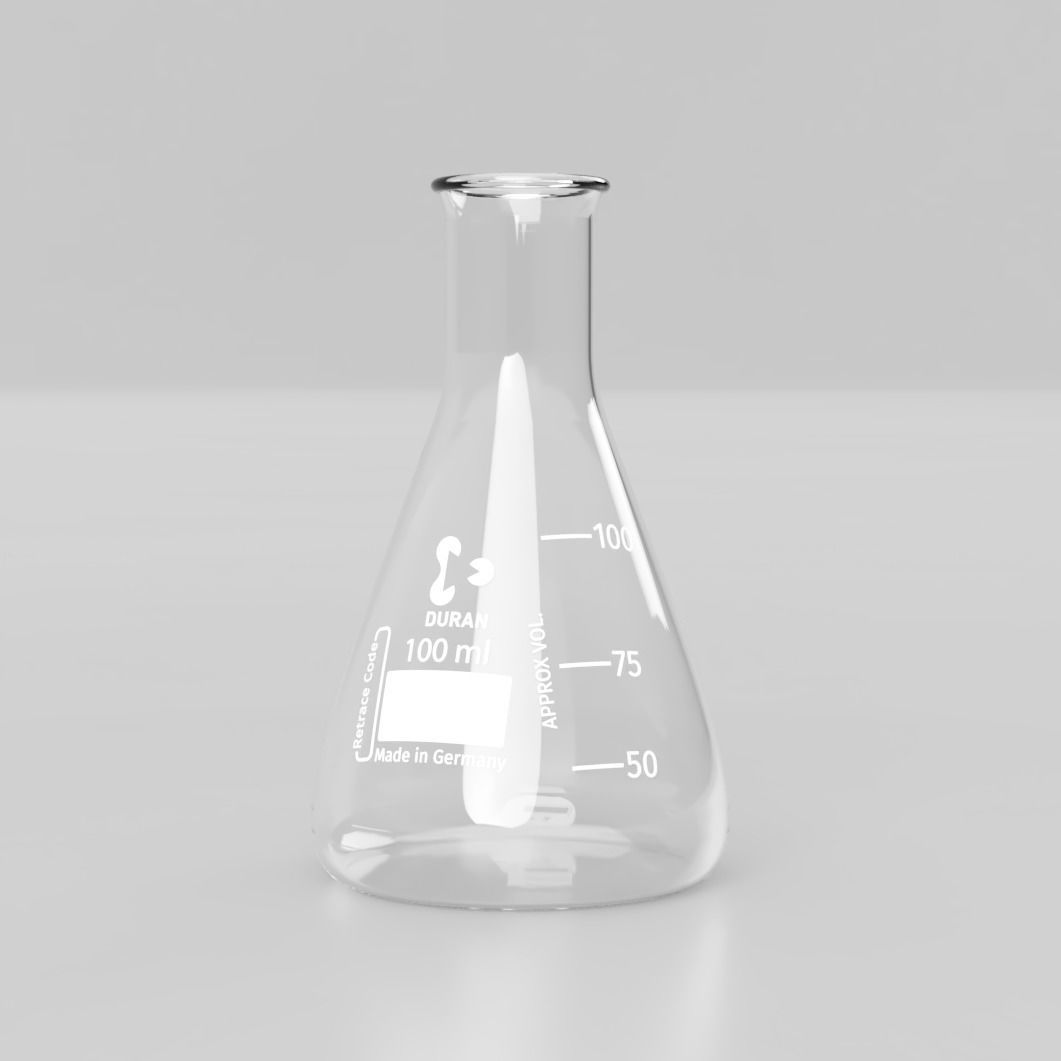Schott Duran Erlenmeyer flask 100ml - Scale very 3D model