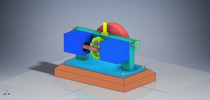 DOUBLE CYLINDER SCOTH YOKE STEAM ENGINE 3D model | CGTrader