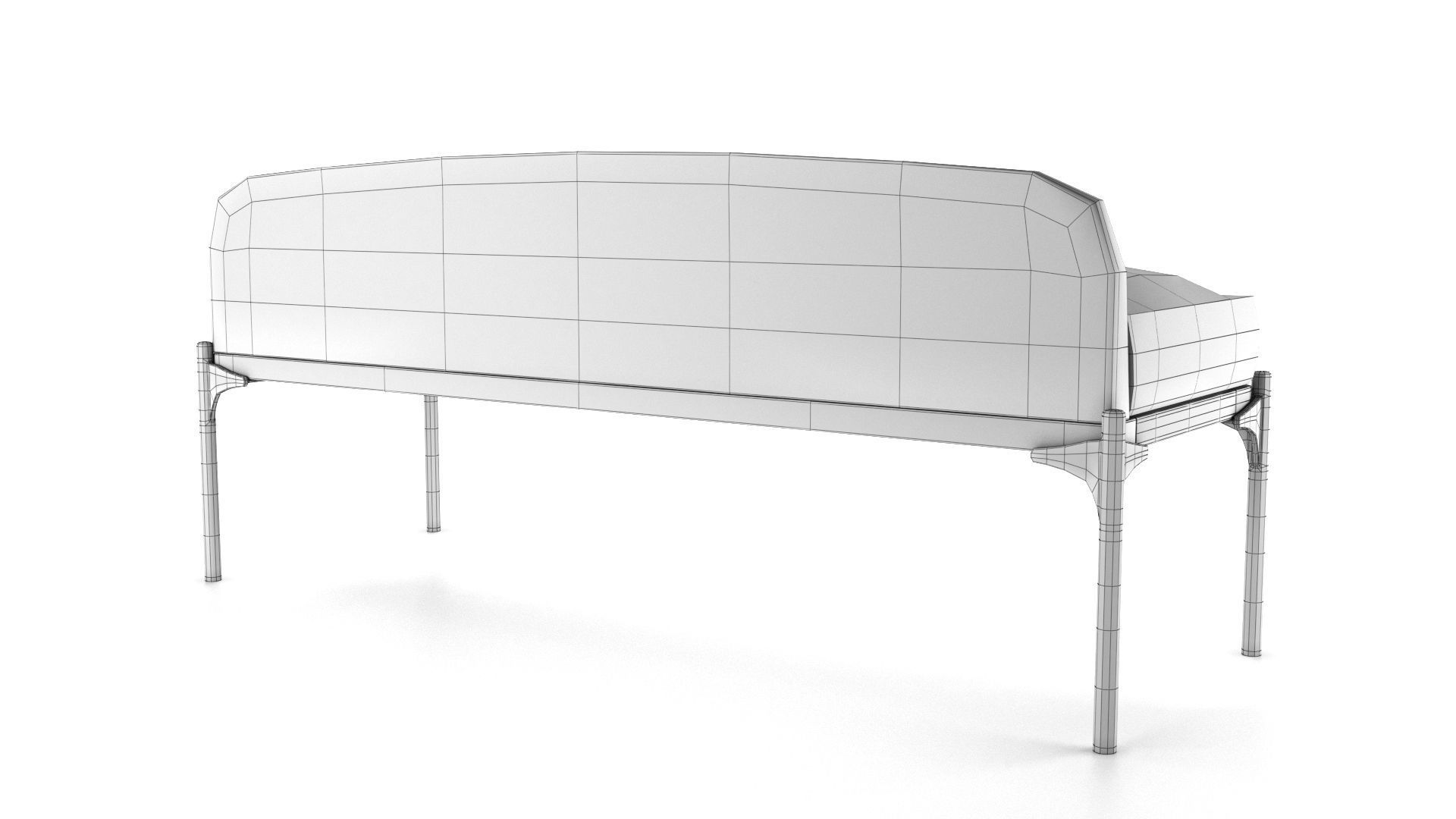 Castafiore Upholstered Bench 3D model | CGTrader