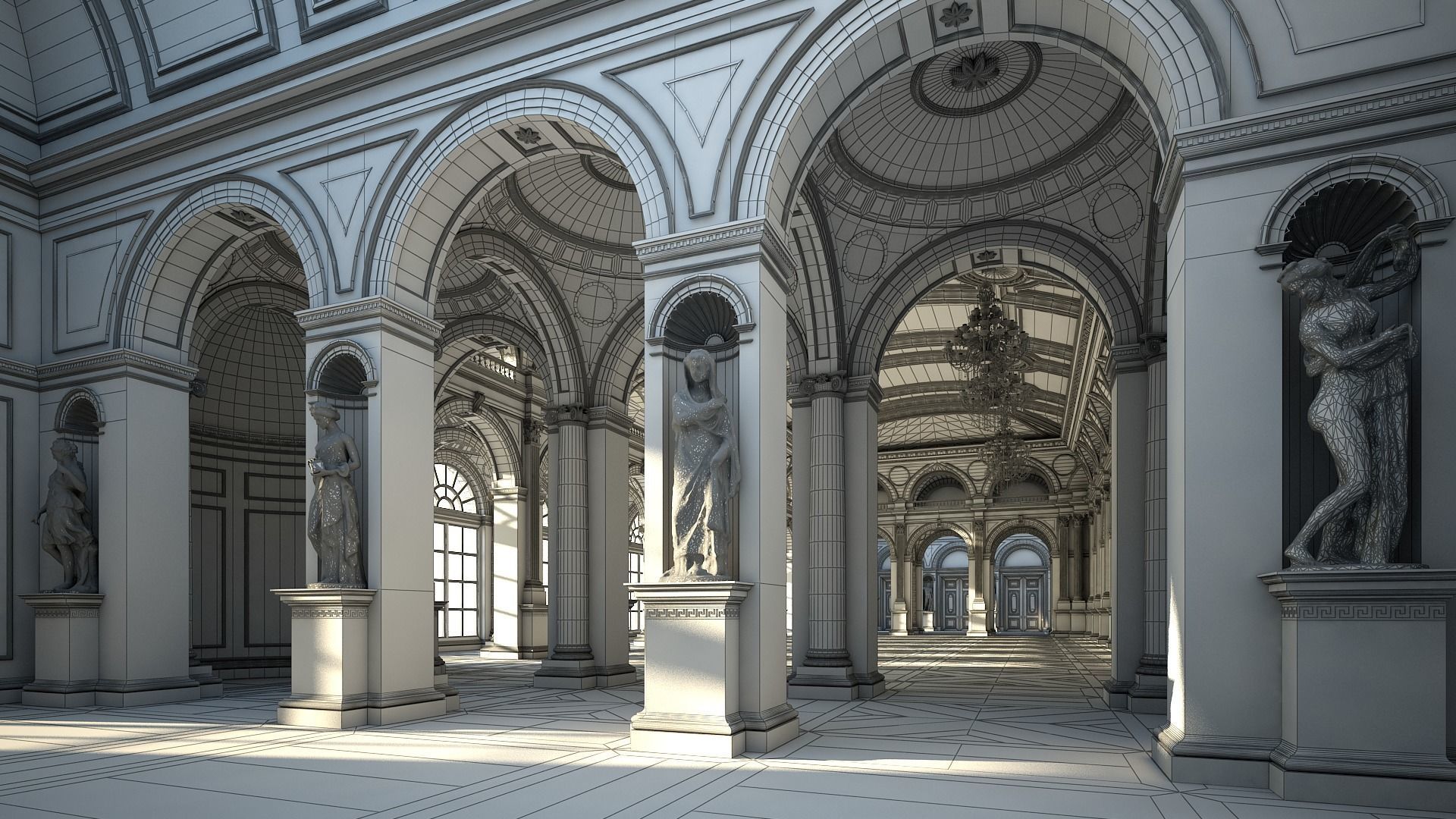 Classical Hall 3D model | CGTrader
