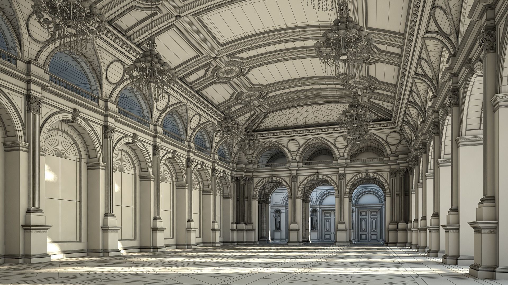 Classical Hall 3D model | CGTrader