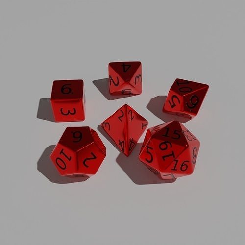 3D model Red Metal Dice Set VR / AR / low-poly | CGTrader
