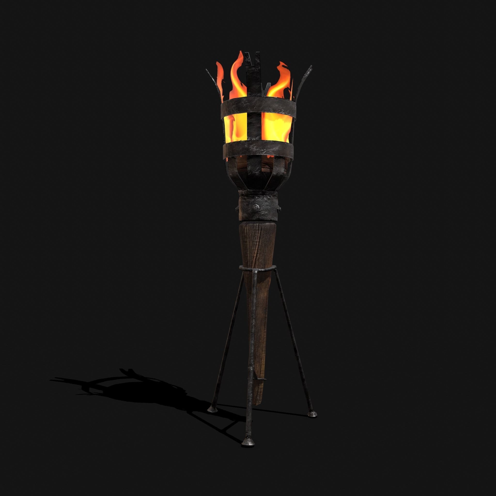 3D model Medieval Standing Torch VR / AR / low-poly | CGTrader