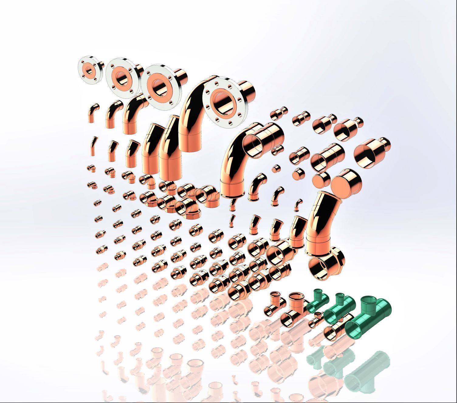 Geberit Mapress Copper Solidworks Routing Library 3D model | CGTrader