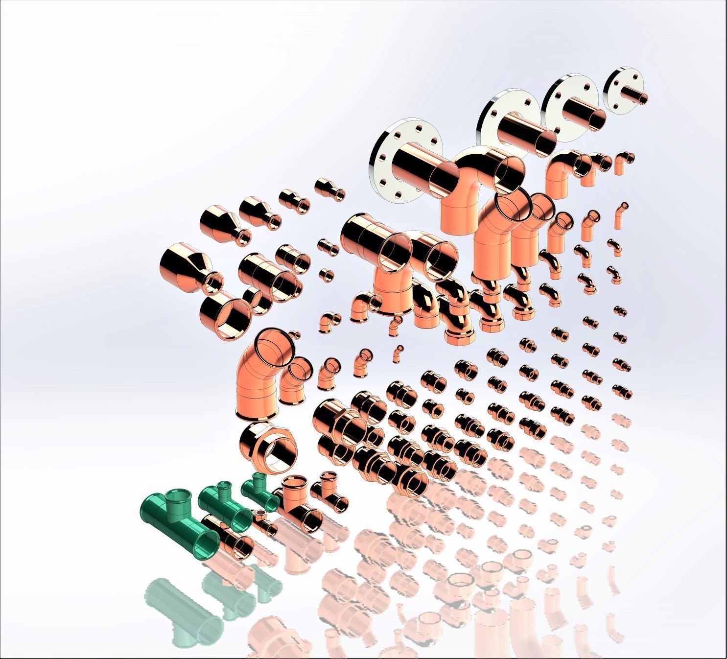 Geberit Mapress Copper Solidworks Routing Library 3D model | CGTrader