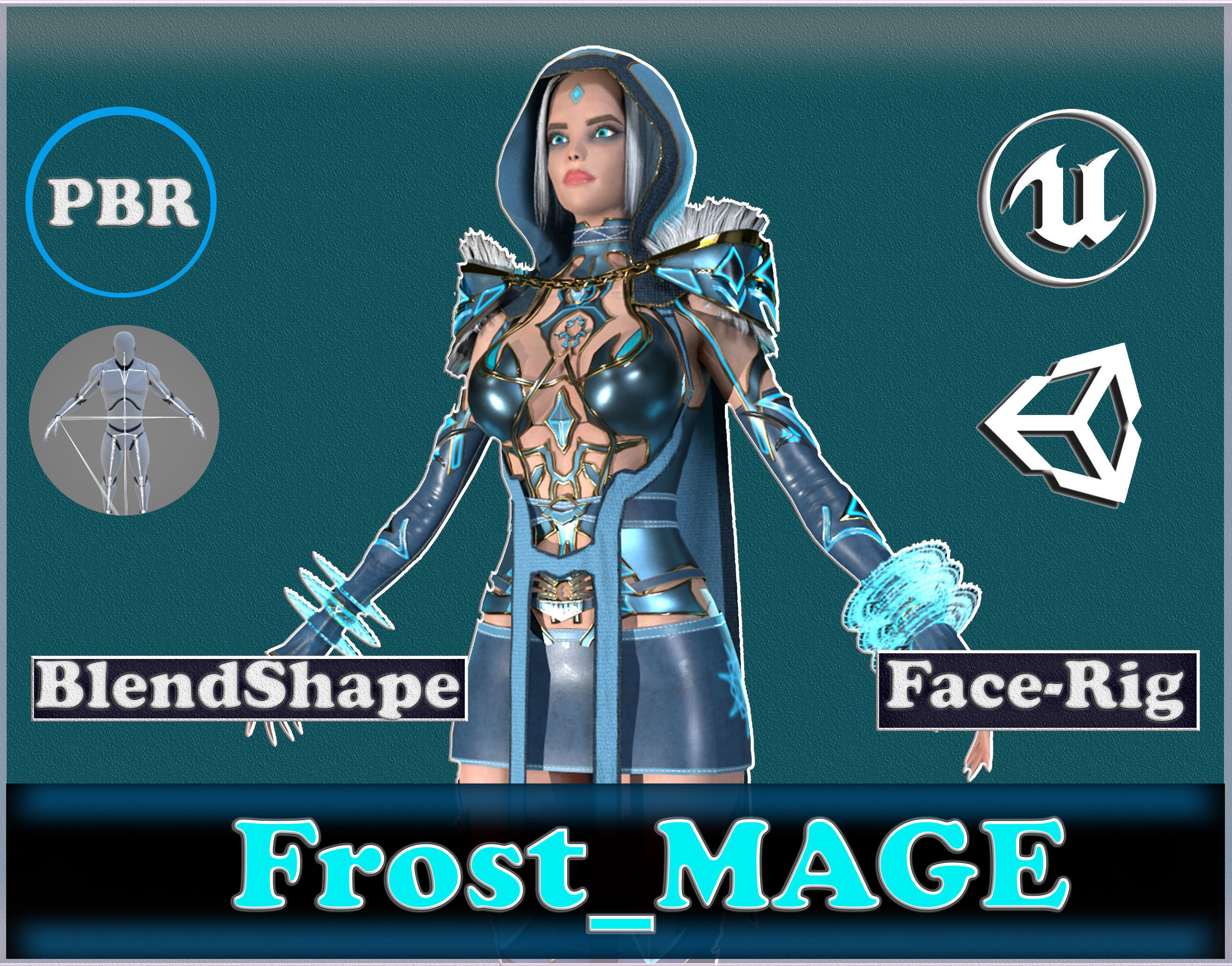 3D model Frost Mage - Game Ready Low-poly 3D model VR / AR / low-poly ...