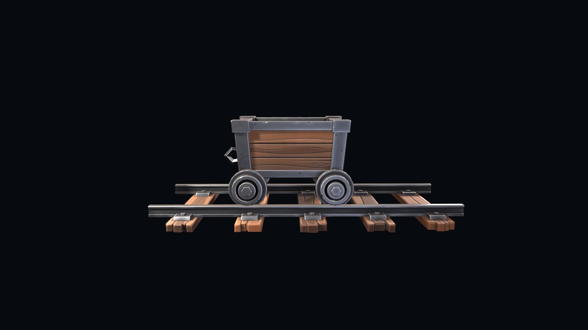 3D model Stylized trolley and rails VR / AR / low-poly | CGTrader