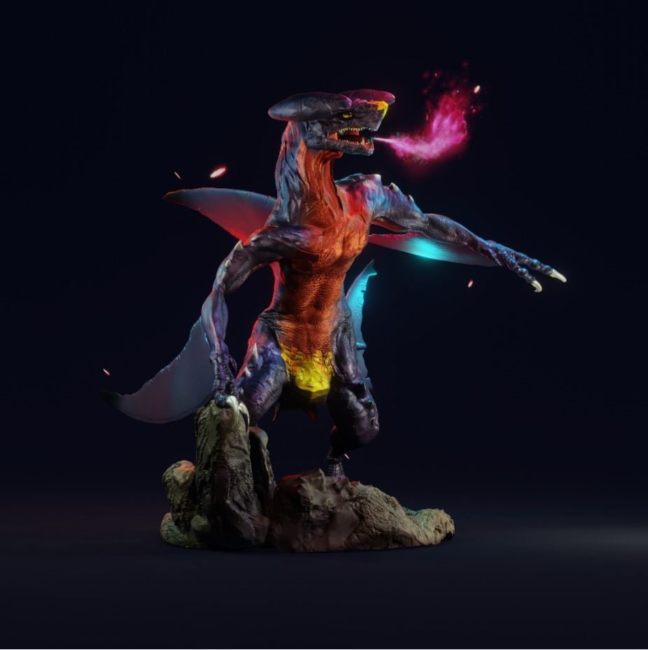 Garchomp 3D Print dragon 3D model 3D printable | CGTrader