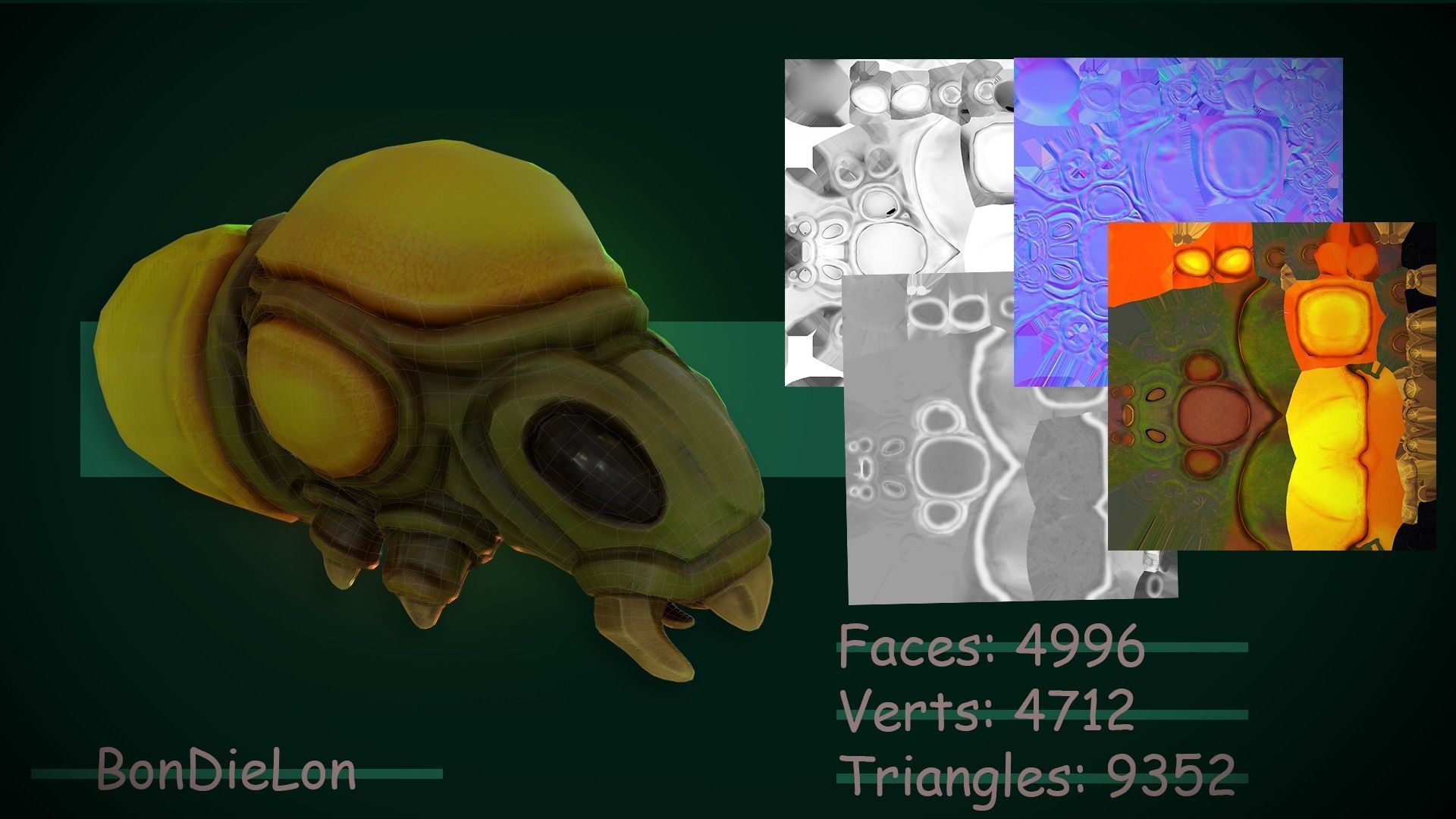 3D model Monster LARVA VR / AR / low-poly rigged animated | CGTrader