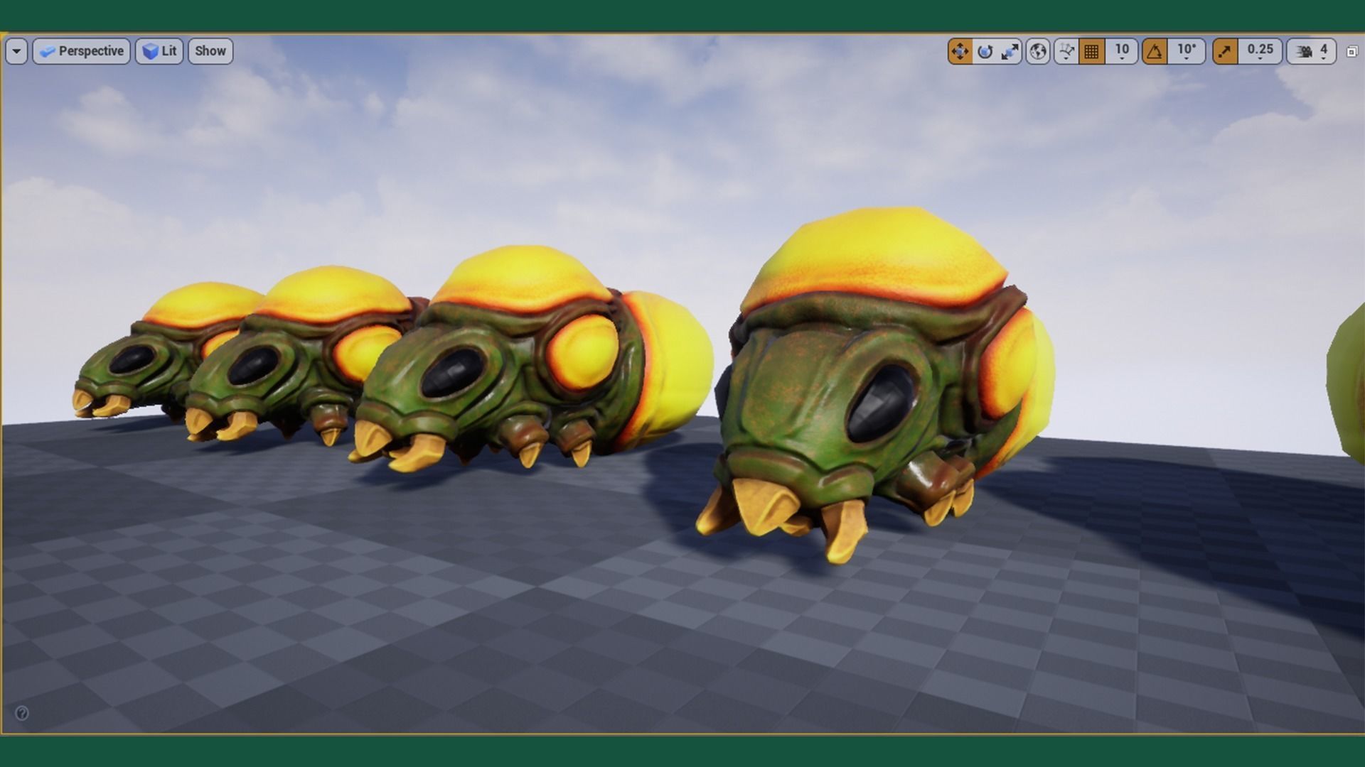 3D model Monster LARVA VR / AR / low-poly rigged animated | CGTrader