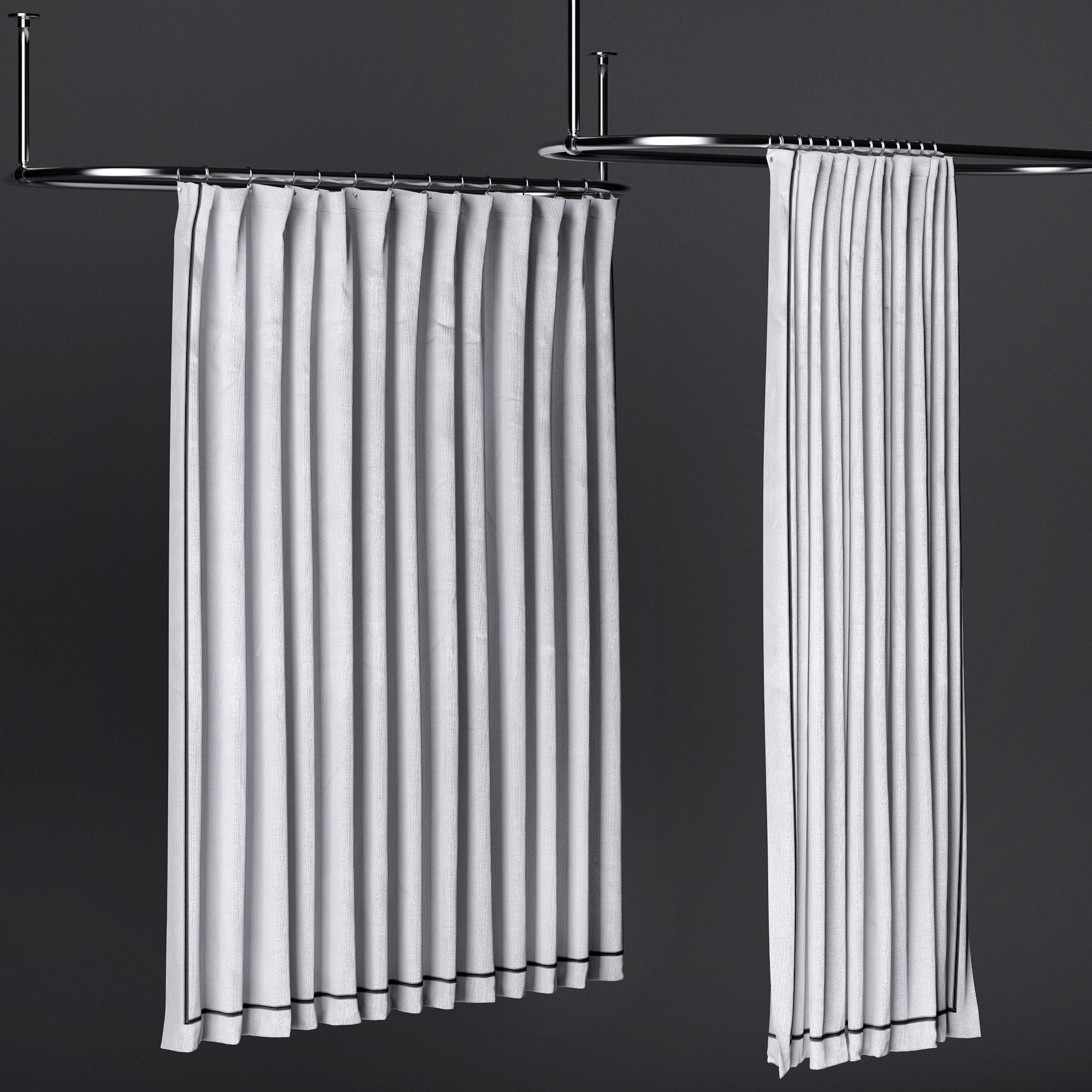 Shower Curtain 3 3d Model Cgtrader