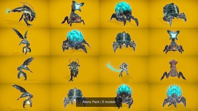 3D Model Collection Aliens Pack VR / AR / low-poly | CGTrader