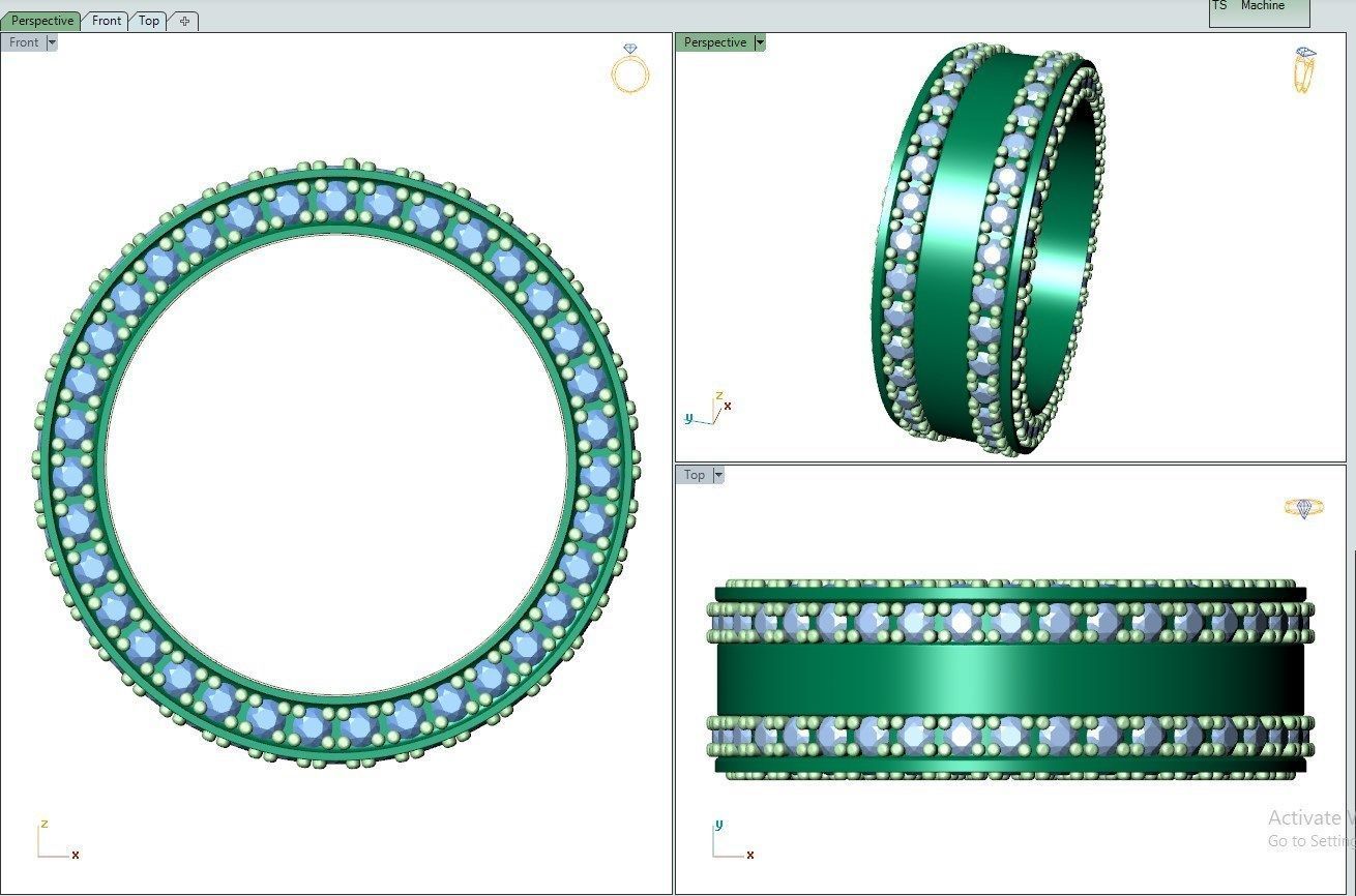 Wedding Set Ring Women Men Ring CAD Design-PSJM001V7 3D model 3D ...