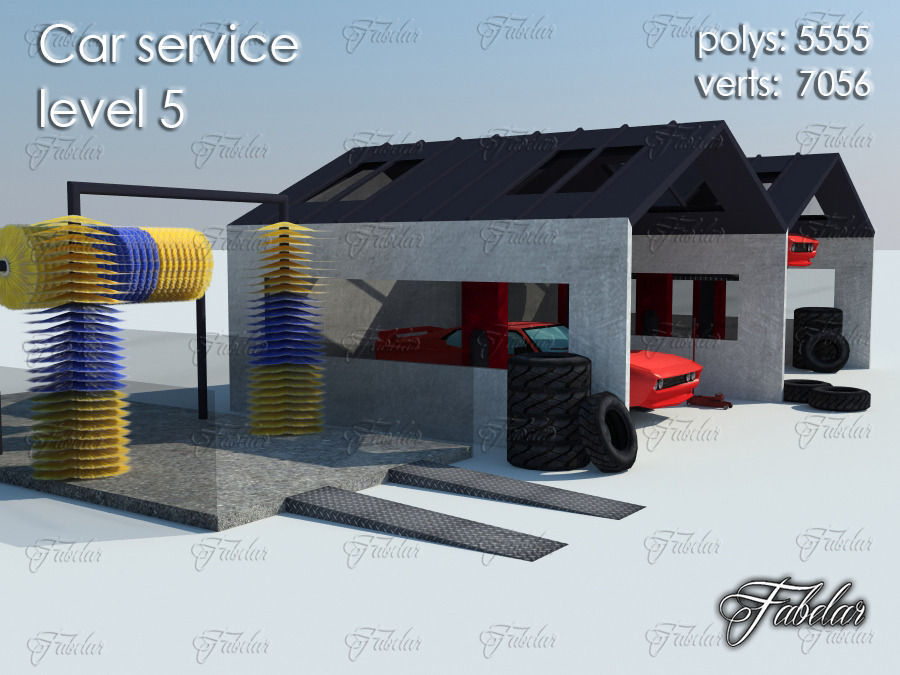 3D model CAR SERVICE all 10 levels VR / AR / low-poly | CGTrader
