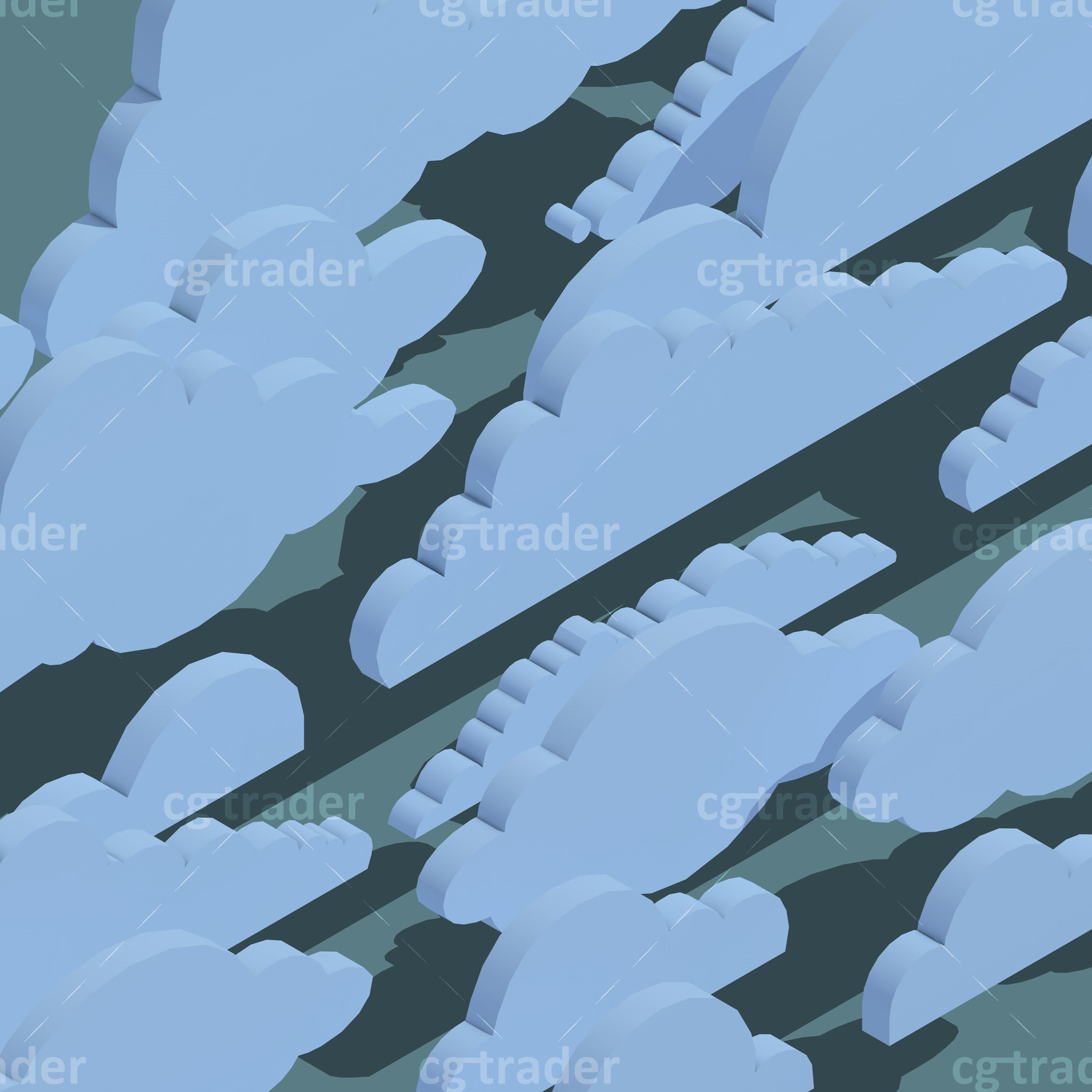 3D model Low Poly Cloud Set Isometric VR / AR / low-poly | CGTrader