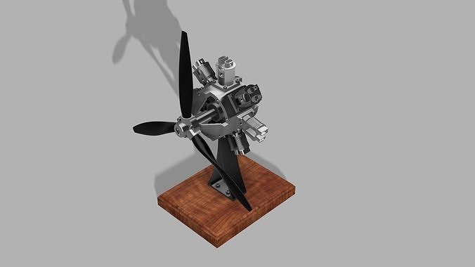 Radial engine 3D model 3D printable | CGTrader