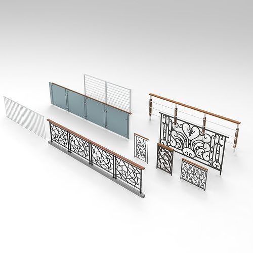 Railing railings and fences 3D model | CGTrader