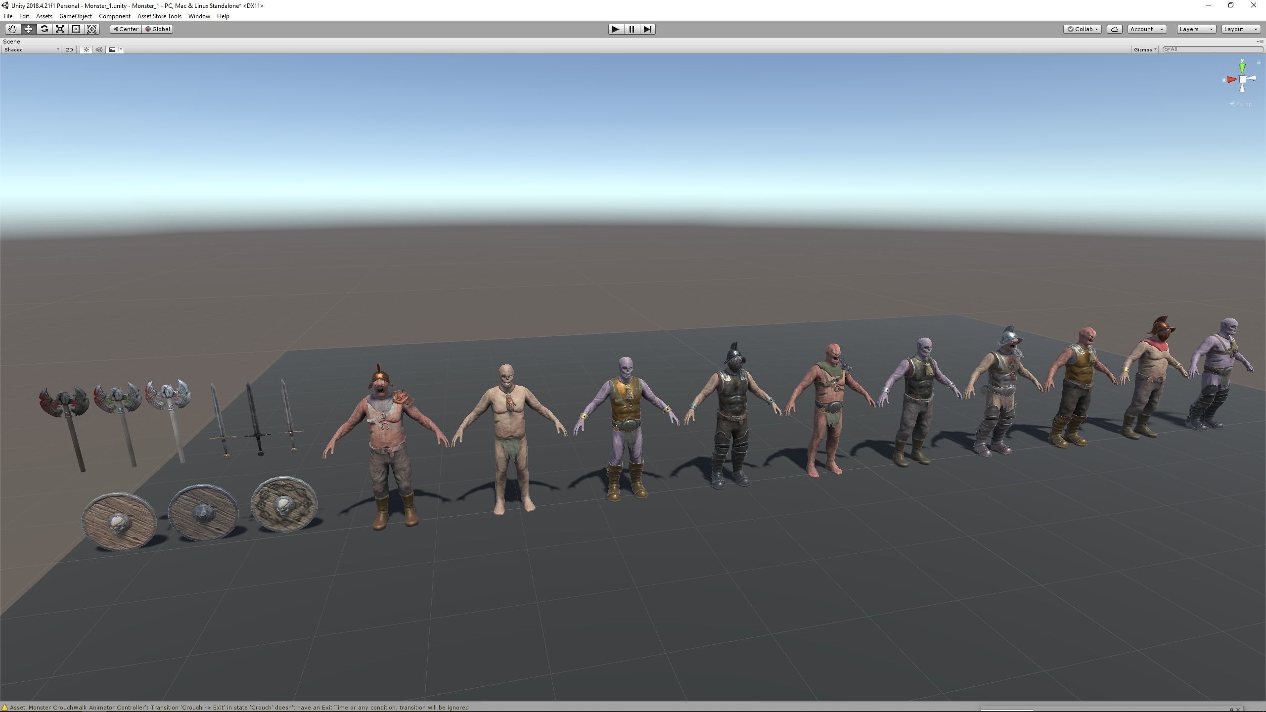 Crypt Fiend modular character - demo scene free VR / AR / low-poly 3D ...