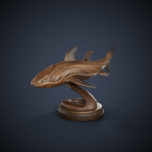 3D model Wooden Fish Statue VR / AR / low-poly | CGTrader
