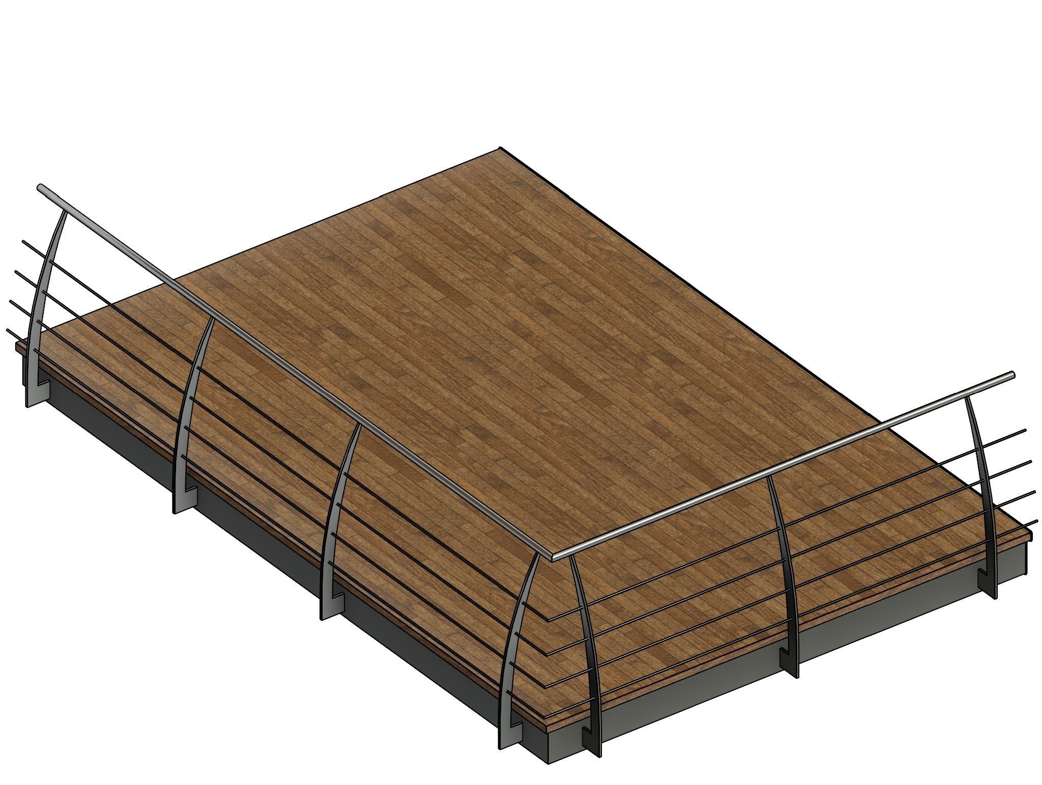 curved post metal railing free 3D model | CGTrader