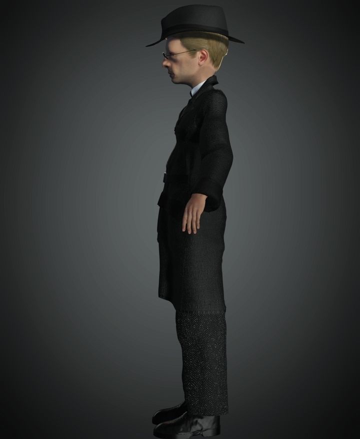 WWII Gestapo Agent 3D model rigged | CGTrader