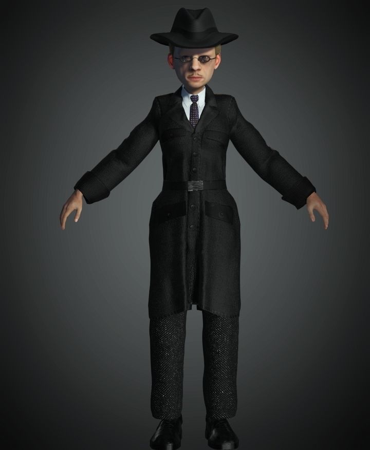 WWII Gestapo Agent 3D model rigged | CGTrader