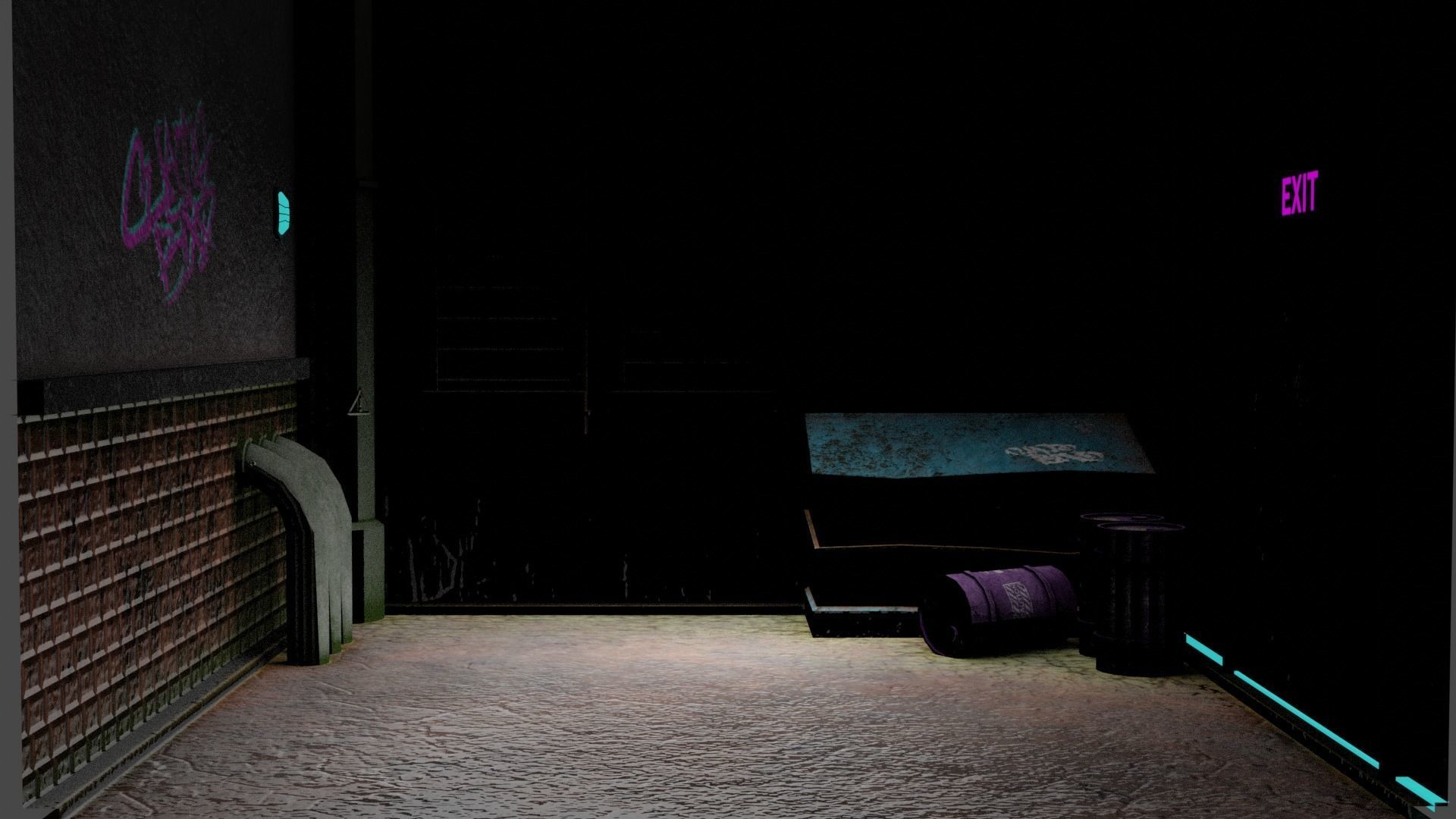 3D model Back Alley Backdrop - Neon Cyberpunk Scenery - Full Perm VR ...