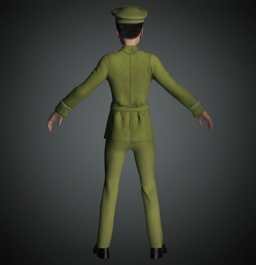 WWII The US General 3D model rigged | CGTrader