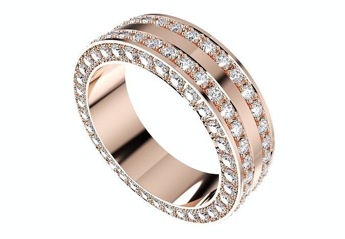 Wedding Set Ring Women Men Ring CAD Design-PSJM001V16 3D model 3D ...