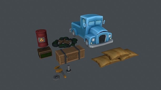 3D model War Scene Assets VR / AR / low-poly | CGTrader