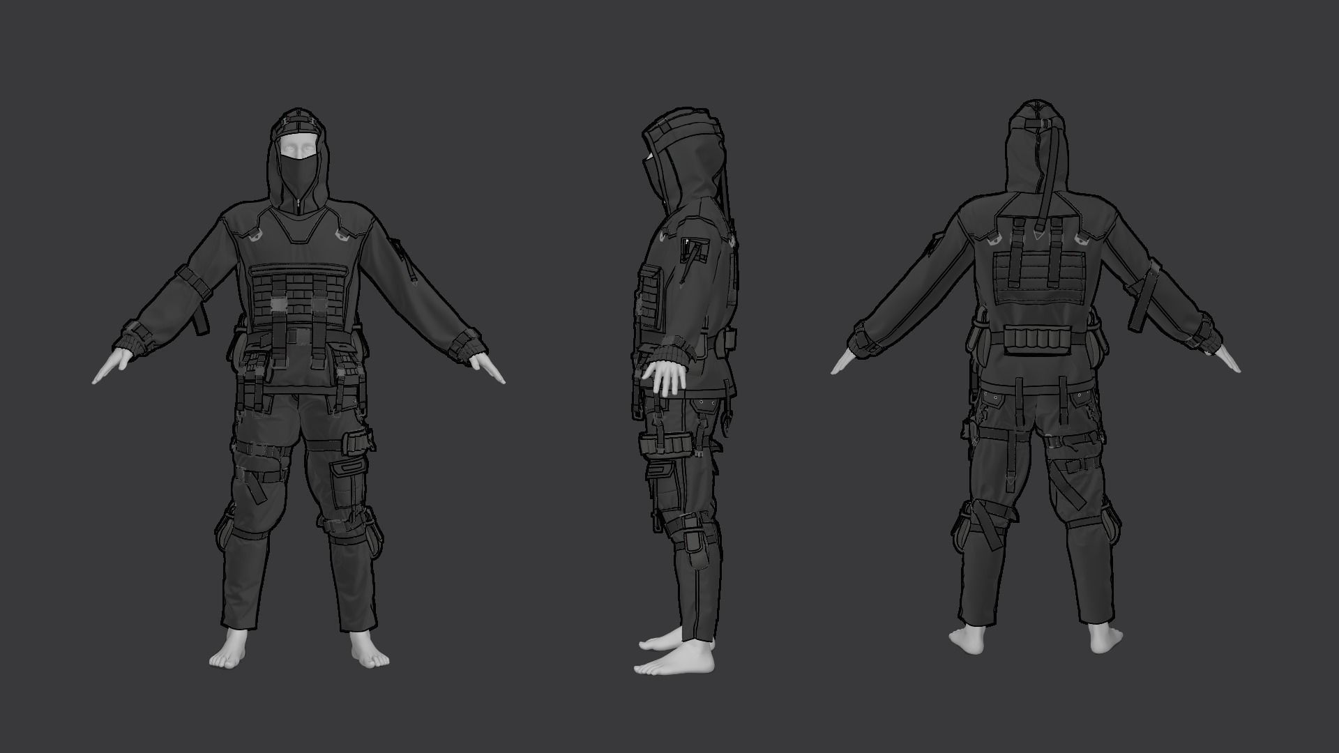 Tactical Outfit Marvelous Designer project 3D model | CGTrader