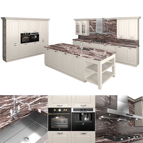 Kitchen Arredo 3 Asolo 1 with appliances 3D model | CGTrader
