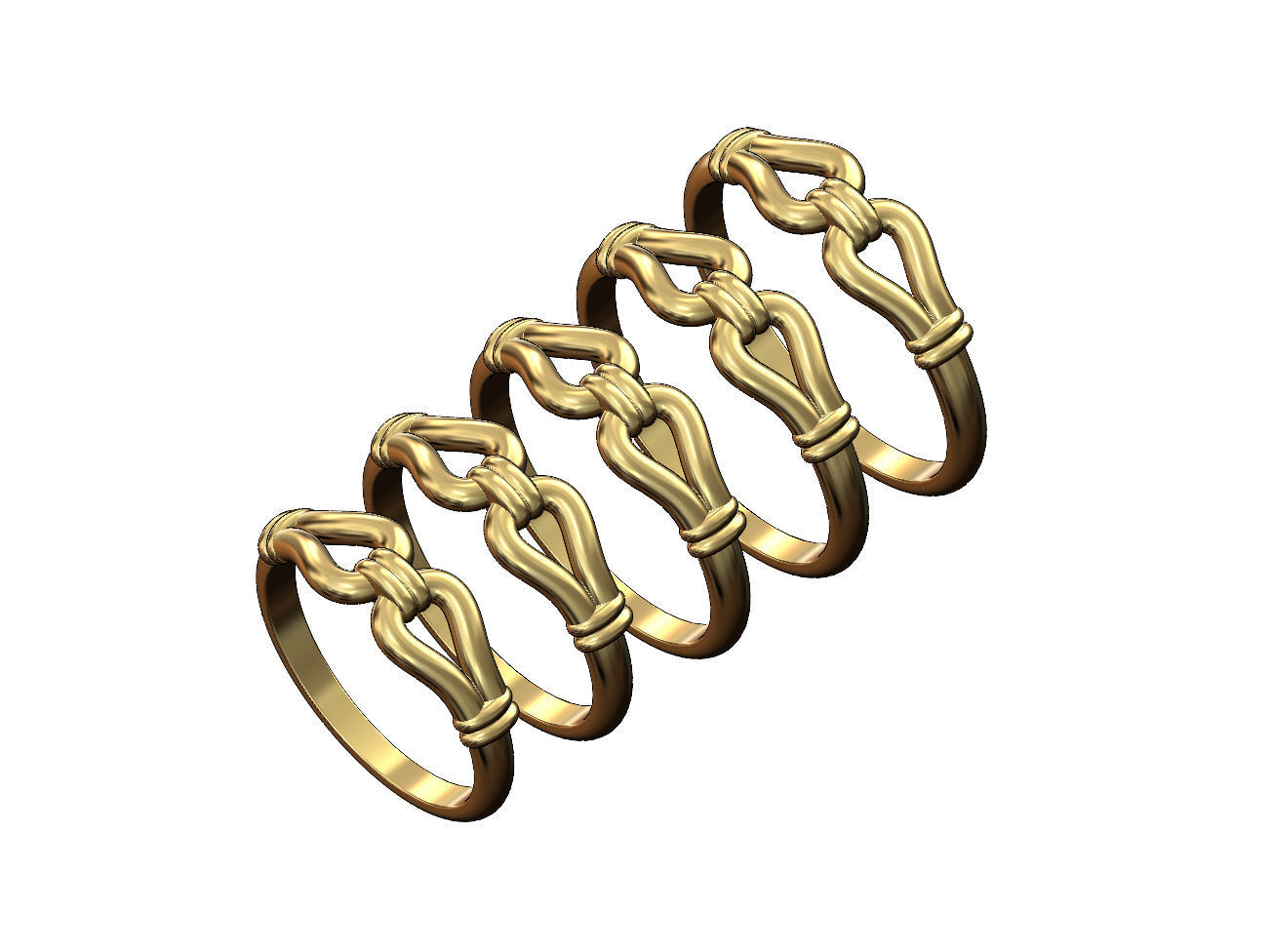 Double loop ring US size 5 to 11 3D model 3D printable | CGTrader