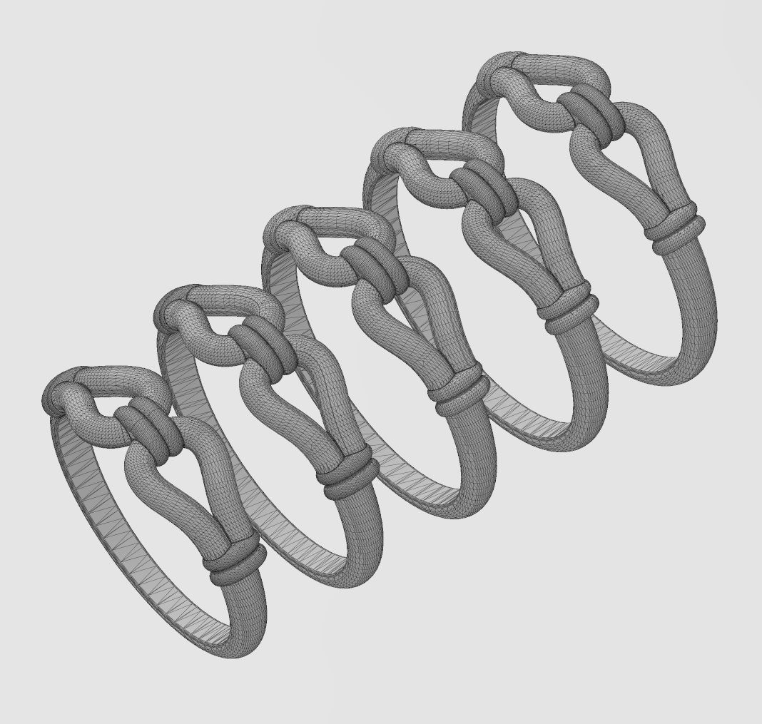 Double loop ring US size 5 to 11 3D model 3D printable | CGTrader