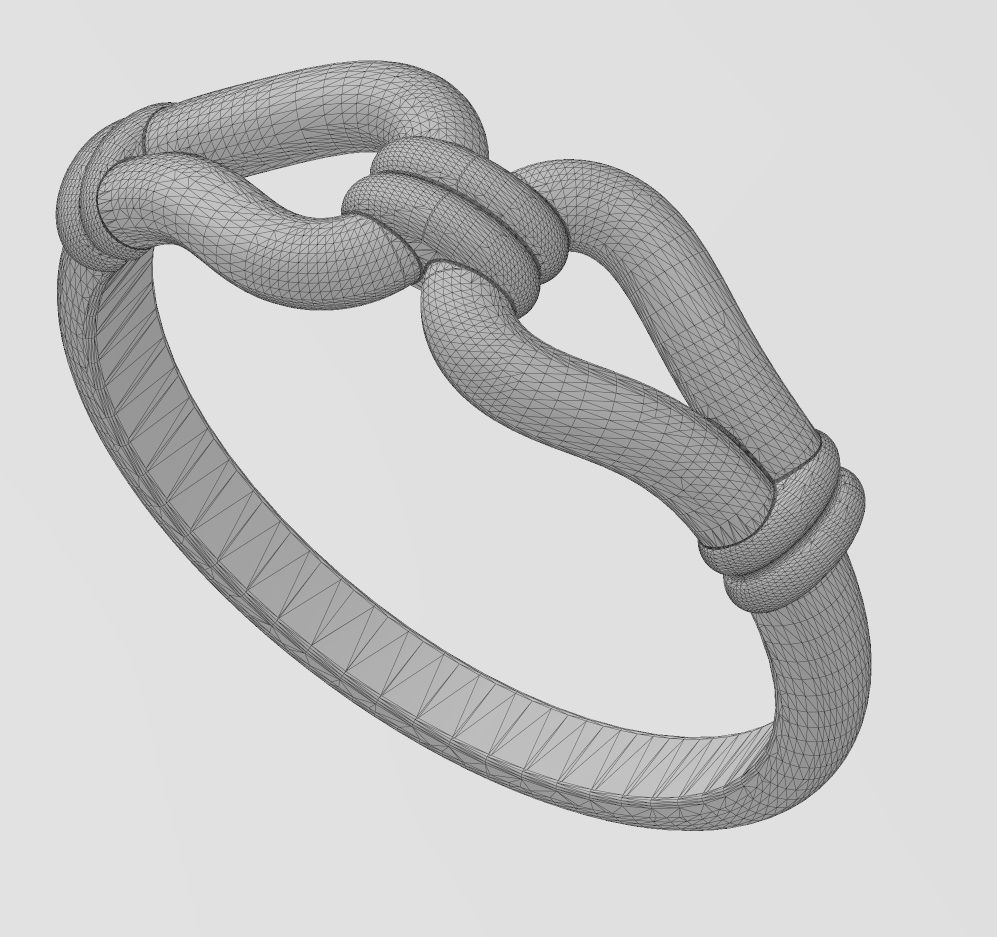 Double loop ring US size 5 to 11 3D model 3D printable | CGTrader