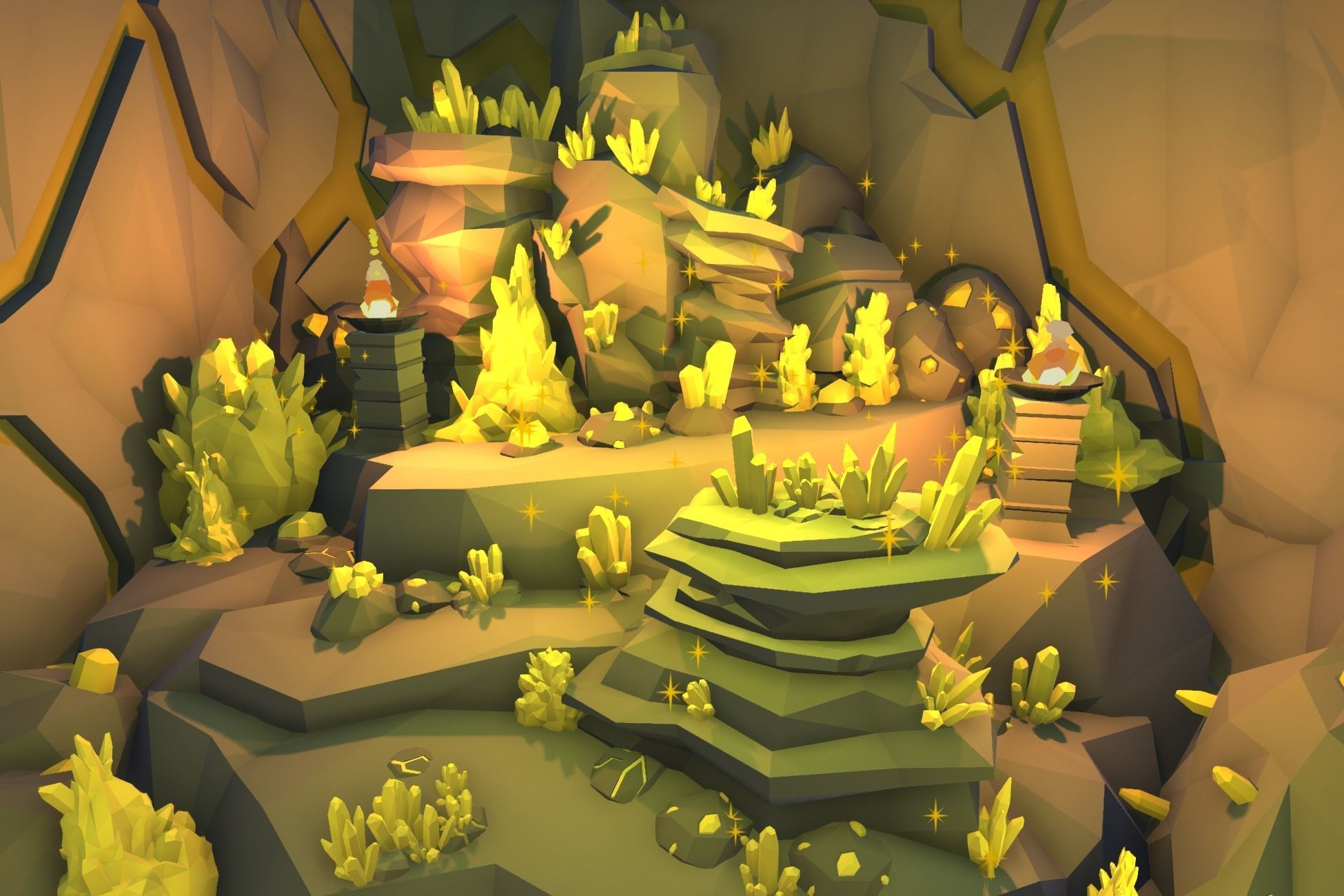 3D model Ultimate Low Poly Mining and Cave Pack VR / AR / low-poly ...