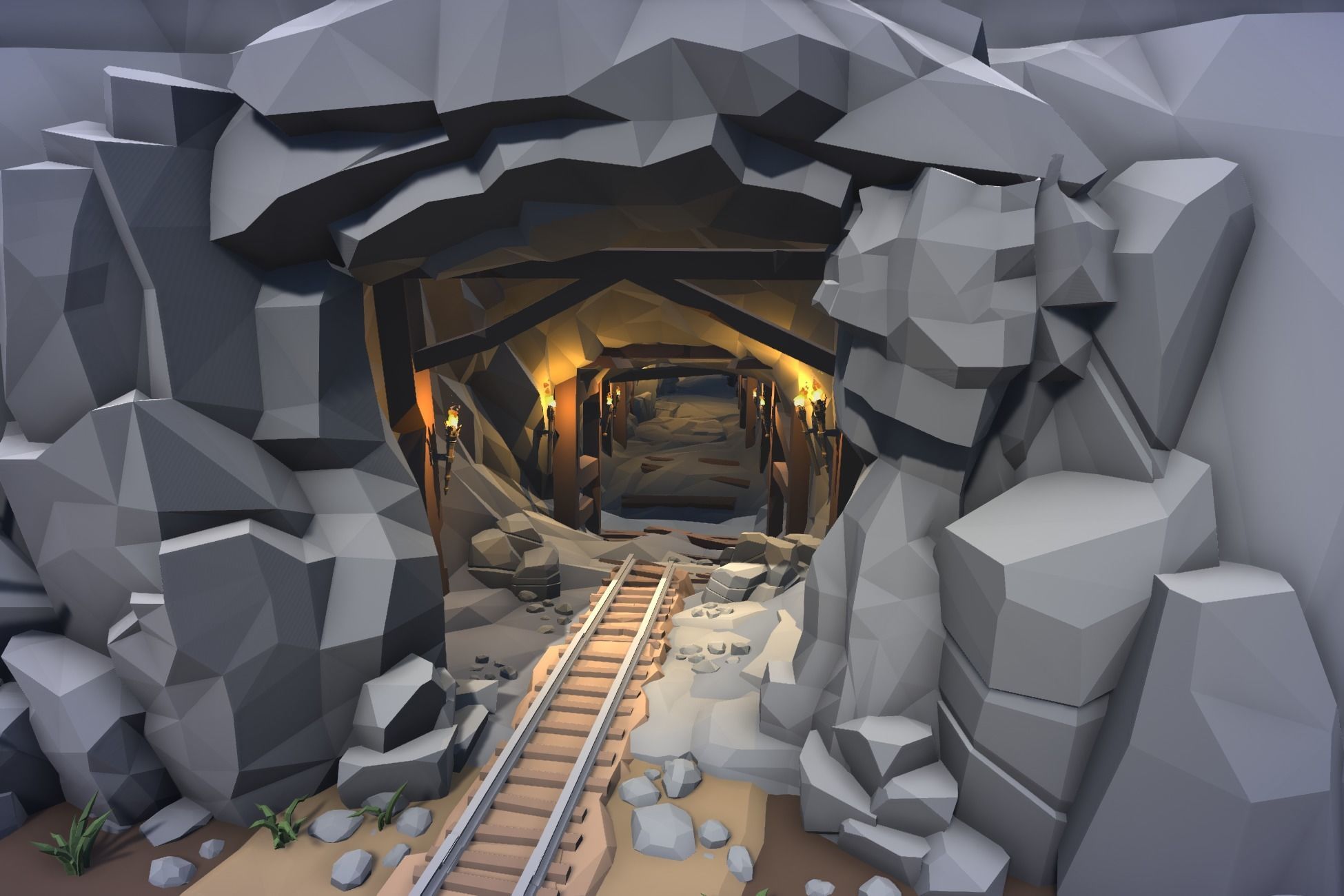 3D model Ultimate Low Poly Mining and Cave Pack VR / AR / low-poly ...