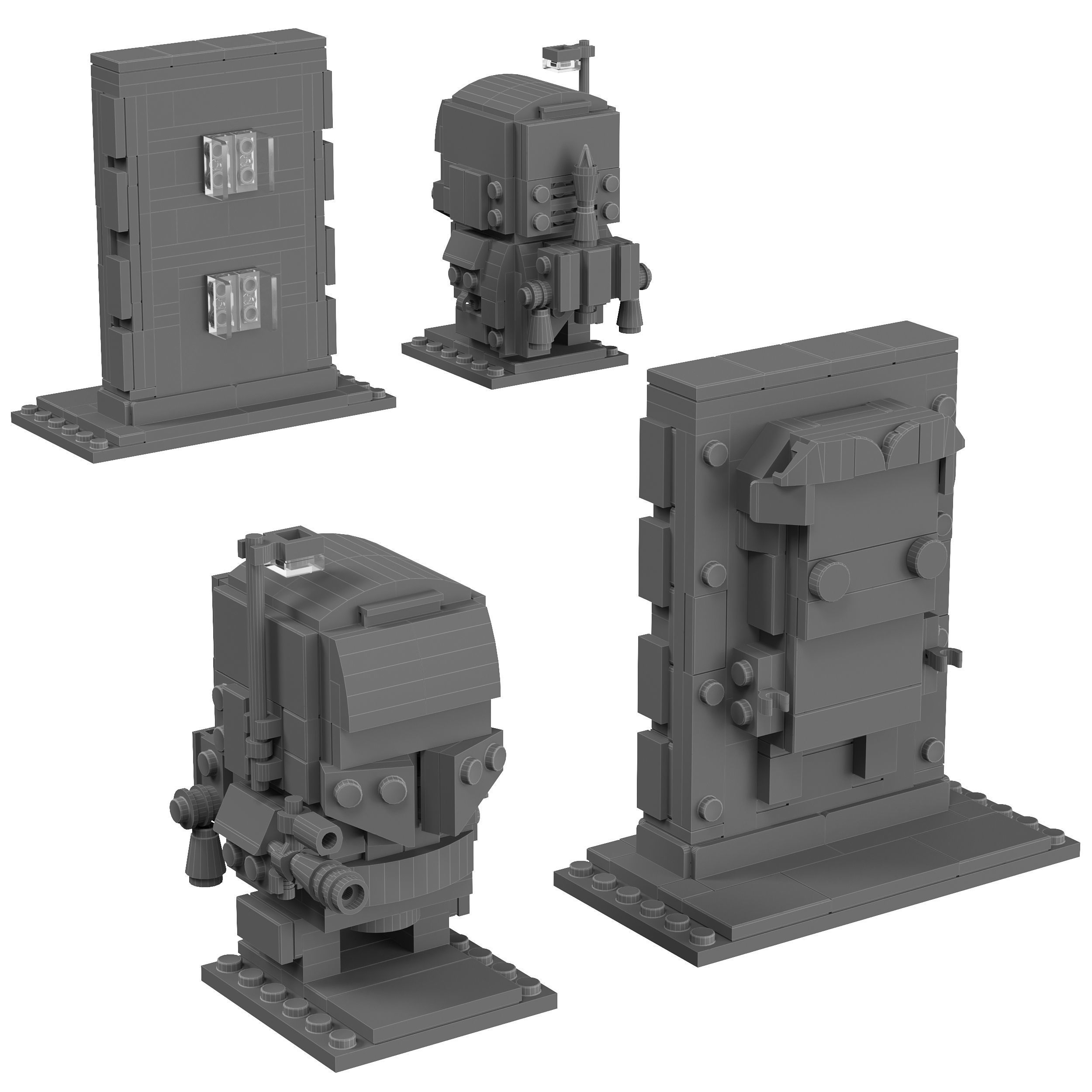 Lego Brickheadz - 41498 Boba Fett and Han Solo in Carbonite 3D model ...