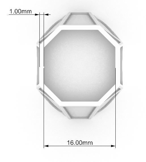 Signet Ring polygon Shape free 3D model 3D printable | CGTrader