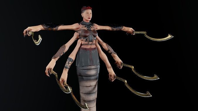 3D model Naga Queen UE4 and Unity low poly model VR / AR / low-poly ...