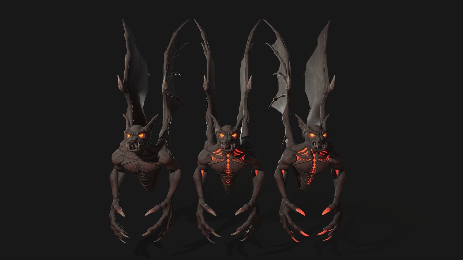 3D model Hell Bat - Game Ready VR / AR / low-poly rigged animated ...