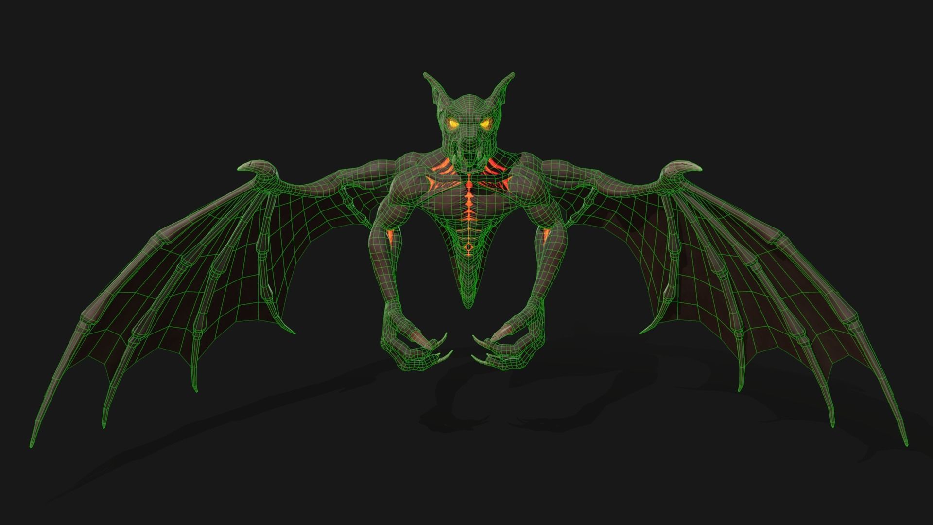 3D model Hell Bat - Game Ready VR / AR / low-poly rigged animated ...