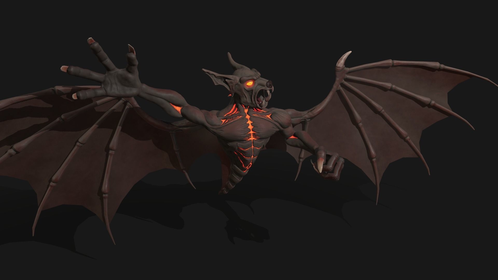 3D model Hell Bat - Game Ready VR / AR / low-poly rigged animated ...