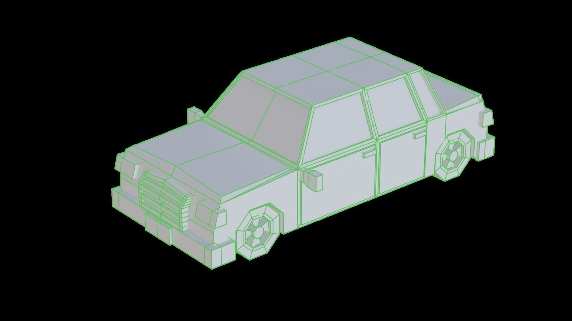 3D model Stylized low polygon car is ready for the game VR / AR / low ...