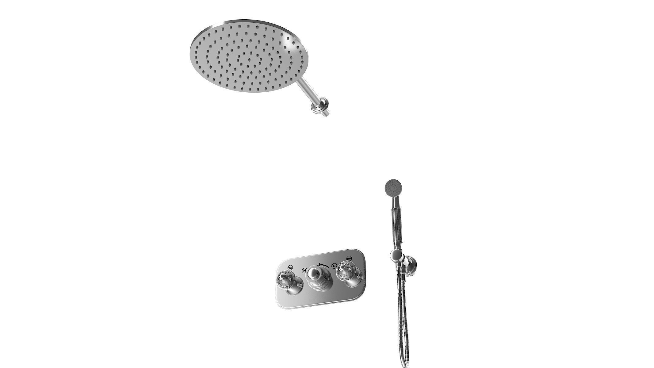 Thg Shower Mixer set 3D model | CGTrader