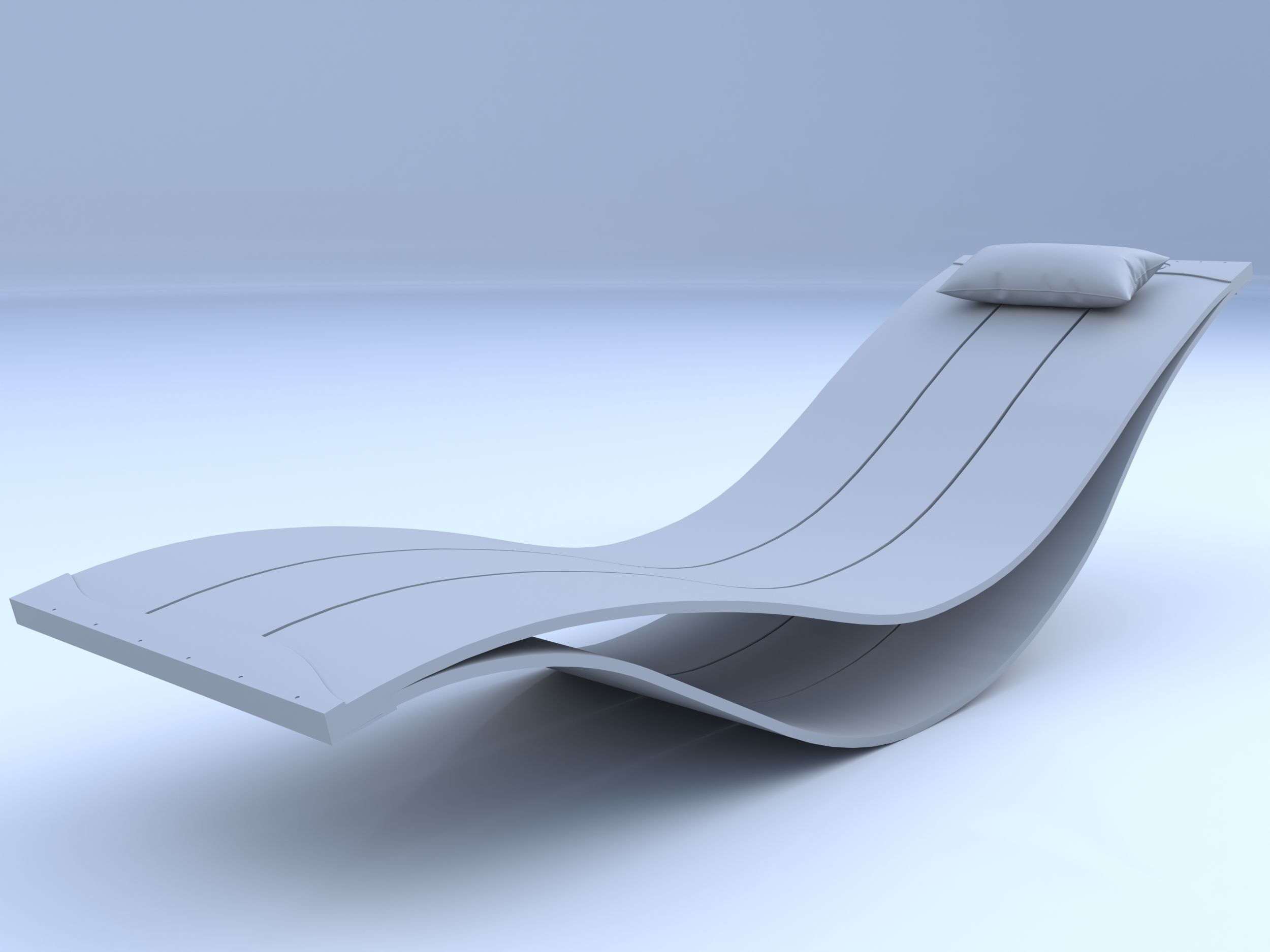 Modern Wooden Pool Lounge Chair - Designed by Pooz 3D model | CGTrader