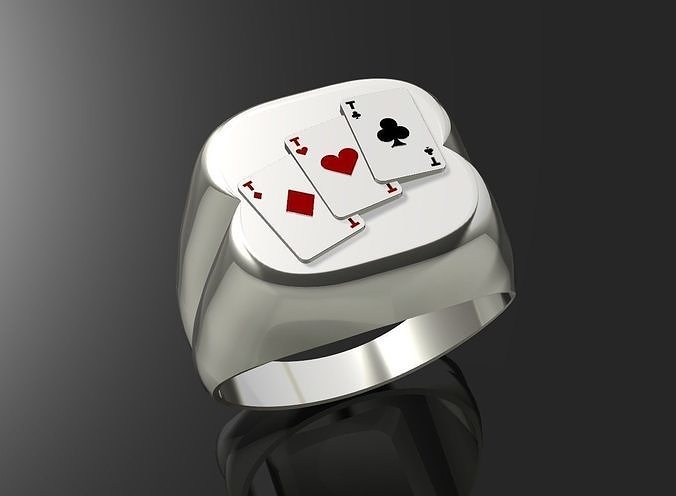 Ring with playing card 3D model 3D printable | CGTrader