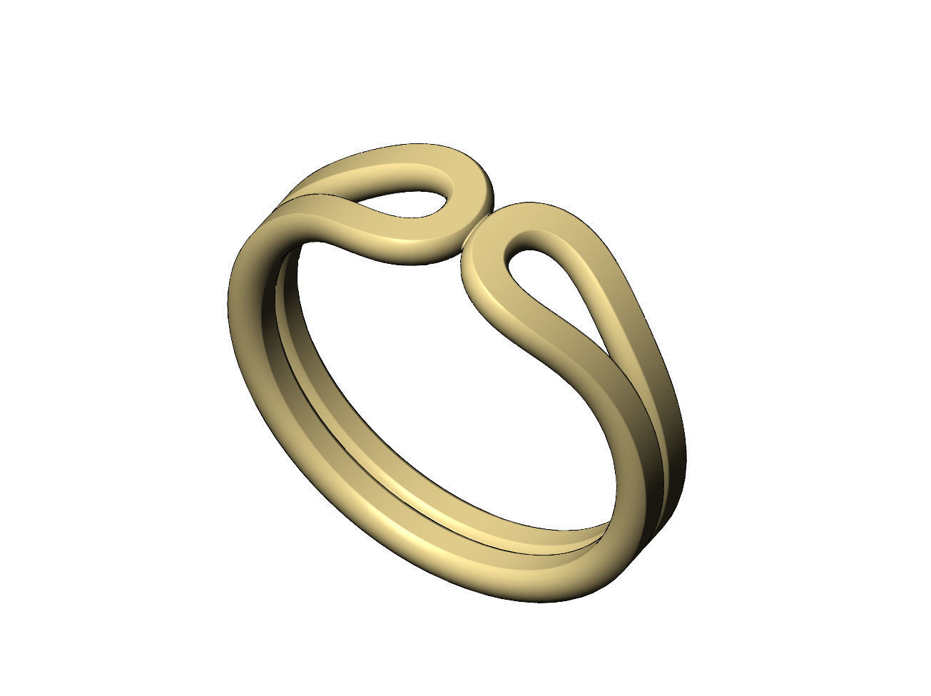 Simple flat double loop band US size 5 to 11 3D model 3D printable ...